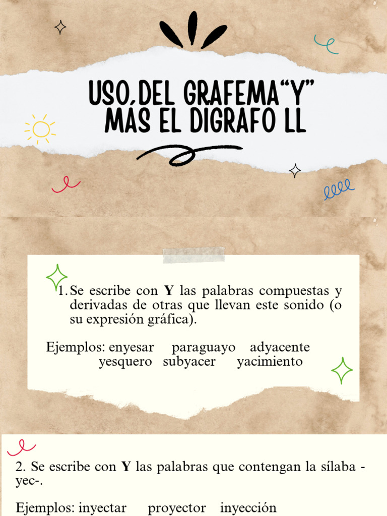 Uso Del Grafema"y" Más El Dígrafo LL | PDF