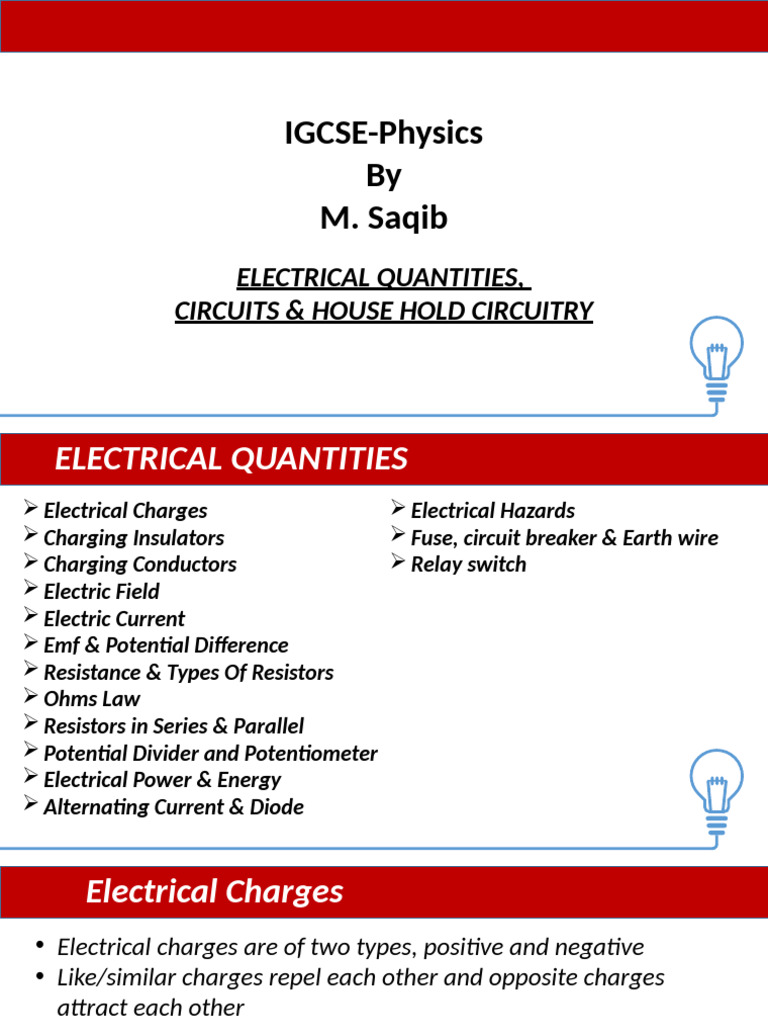 13- Electrical Quantities & DC Circuits | PDF | Electricity | Electric ...