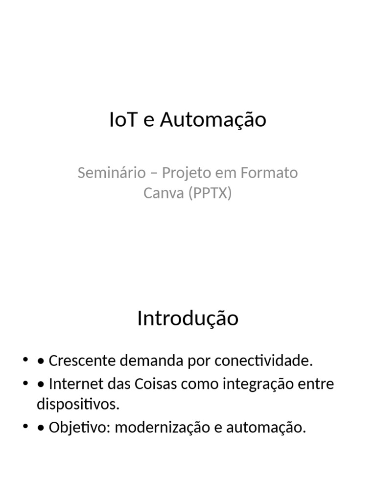 Projeto Canva Iot | PDF