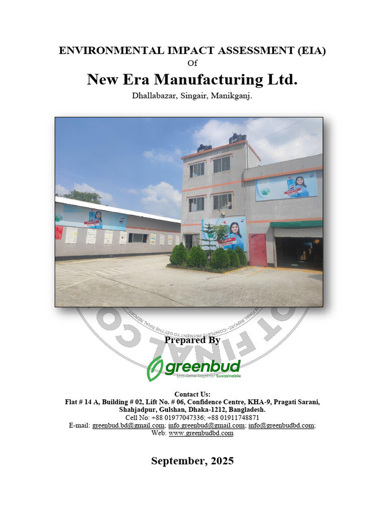 EIA Report for New Era Manufacturing Ltd. | PDF | Environmental Impact ...