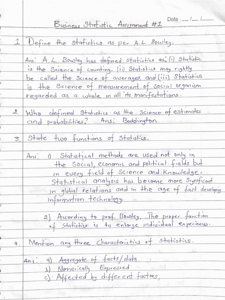 Business Statistics Assignment 1 | PDF