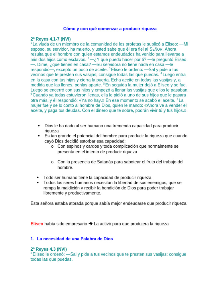1322 Cómo y con qué empezar a producir riqueza 2 | PDF | Abrahán