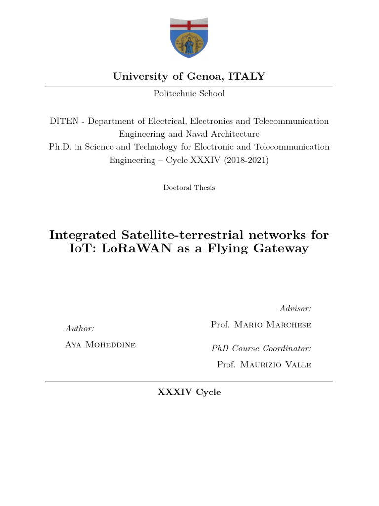 Integrated Satellite-terrestrial networks for IoT: LoRaWAN as a Flying ...