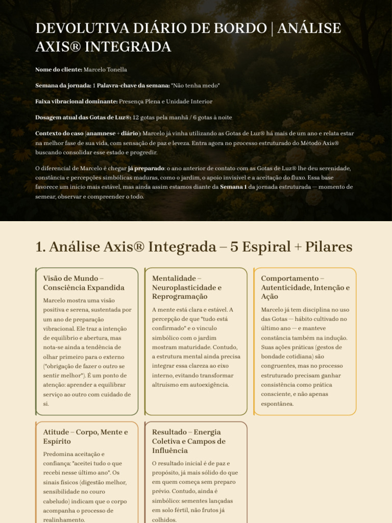 Devolutiva Diario de Bordo or Marcelo Tonella s1 | PDF | Consciência | Amor