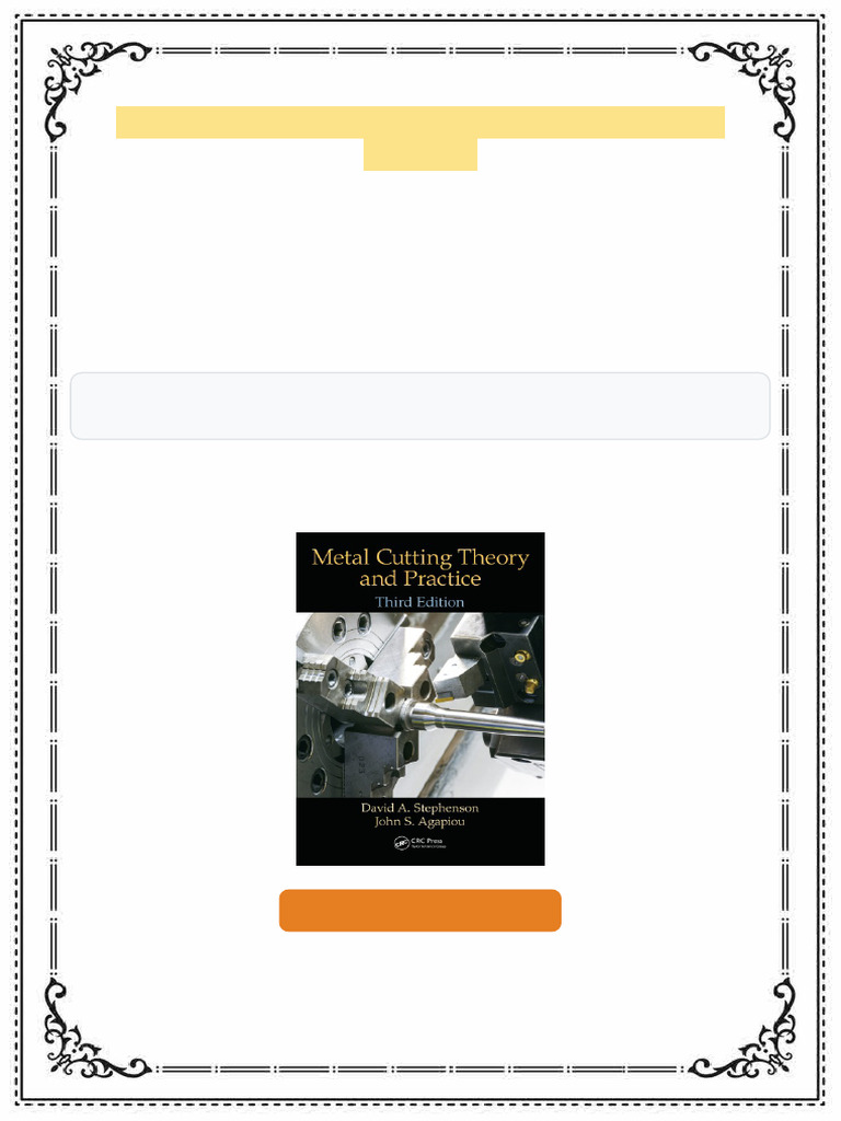Metal Cutting Theory and Practice Third Edition Agapiou PDF File | PDF ...