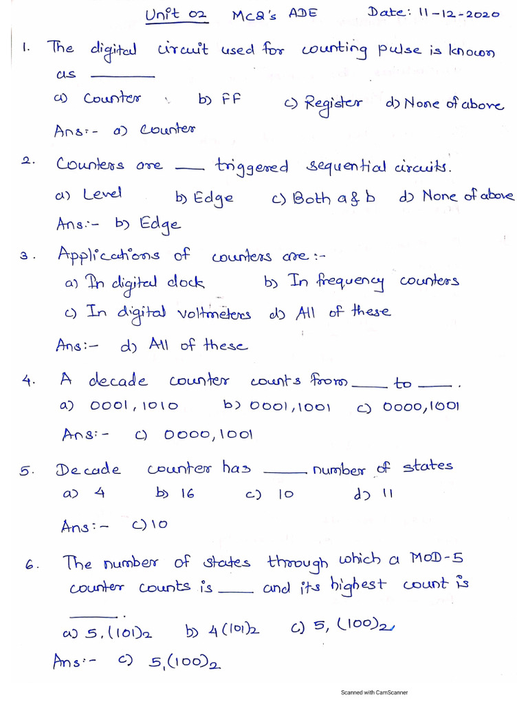 Ade Mcqs Unit 02 | PDF