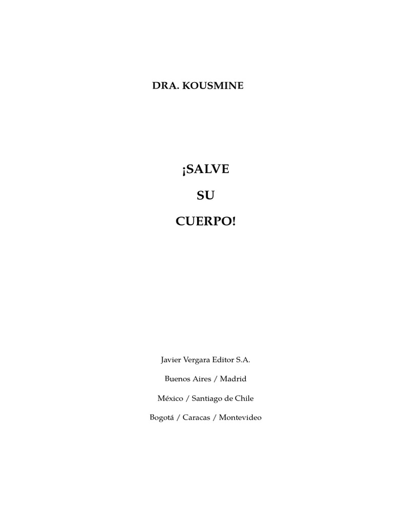 Kousmine - Salve Su Cuerpo | PDF | Petróleo | Dieta y nutrición