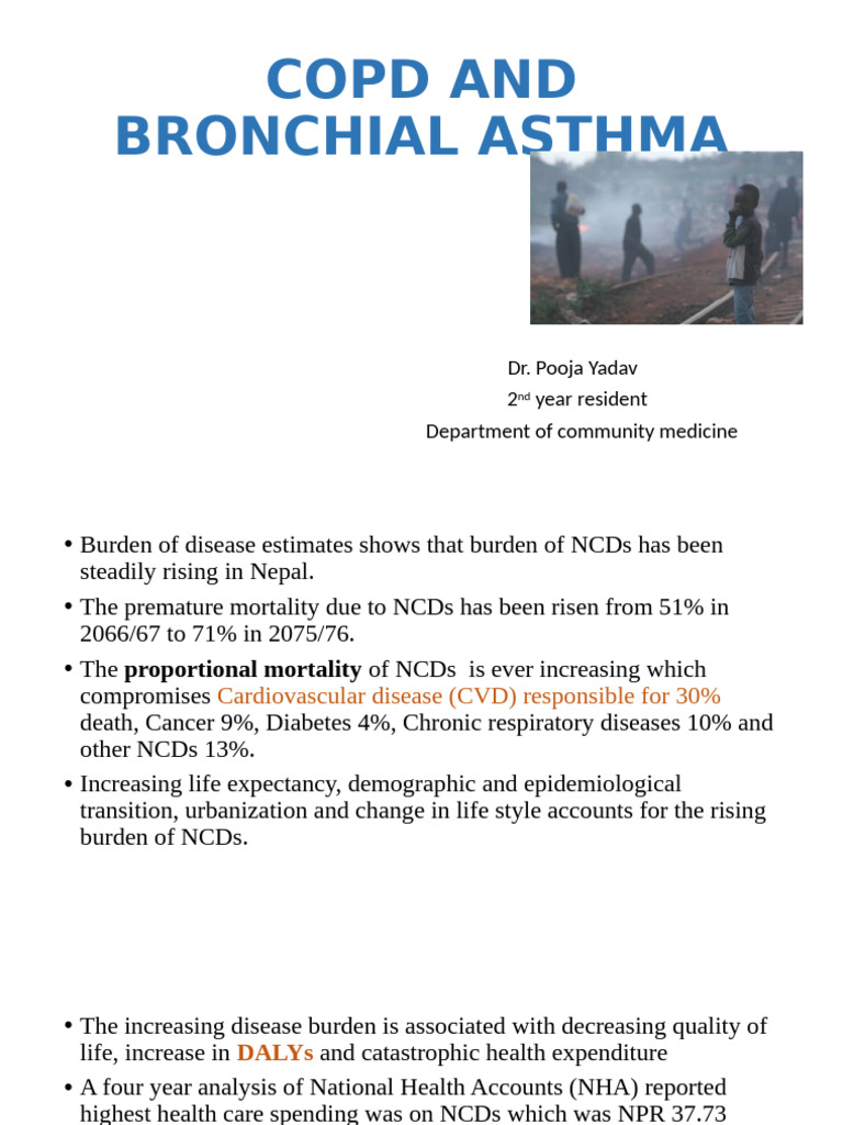 COPD & BRONCHIAL ASTHMA Dr. Pooja - 093402 | PDF | Chronic Obstructive ...