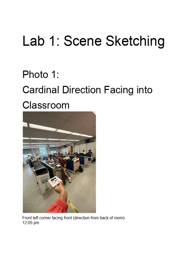 Classroom Scene Sketching Directions | PDF
