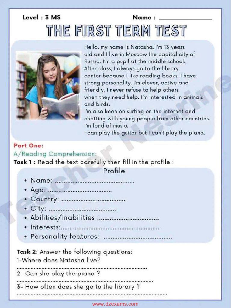 Dzexams 3am Anglais 403551 | PDF