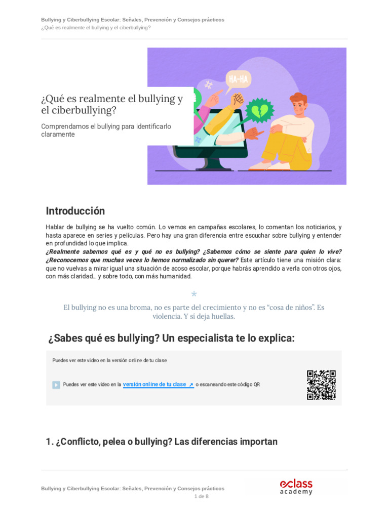 Bullying y Ciberbullying: Prevención y Señales | PDF | Acoso ...