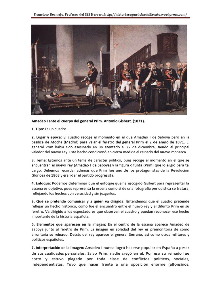 Amadeo I y Prim: Un Encuentro Histórico | PDF | España | Gobierno de españa
