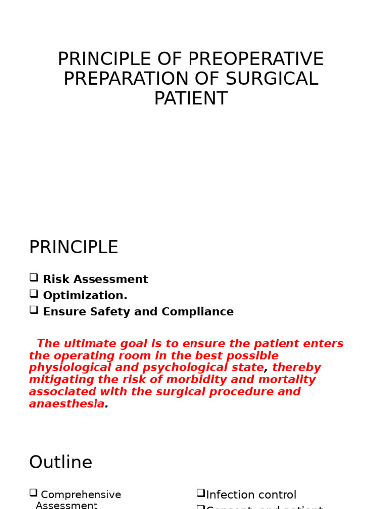 Pre Op Preparation | PDF | Diabetes | Surgery