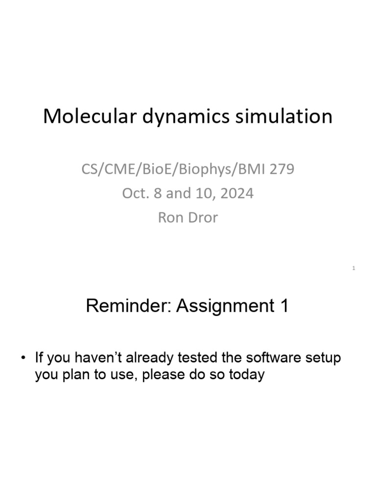 Lecture 4 | PDF | Molecular Dynamics | Force Field (Chemistry)
