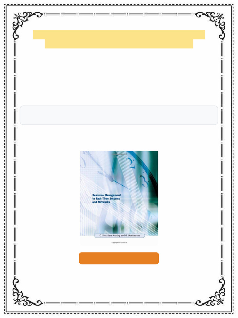 Resource Management in Real Time Systems and Networks 1st Edition C. Siva Ram Murthy Online ...