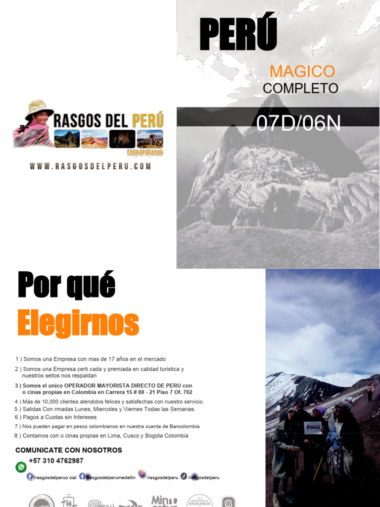Peru Magico Completo 7,6 Act YAE | PDF | Machu Picchu | Transporte