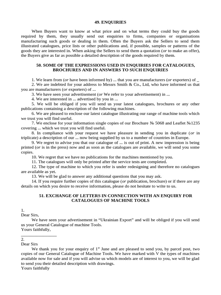 Enquiries | PDF
