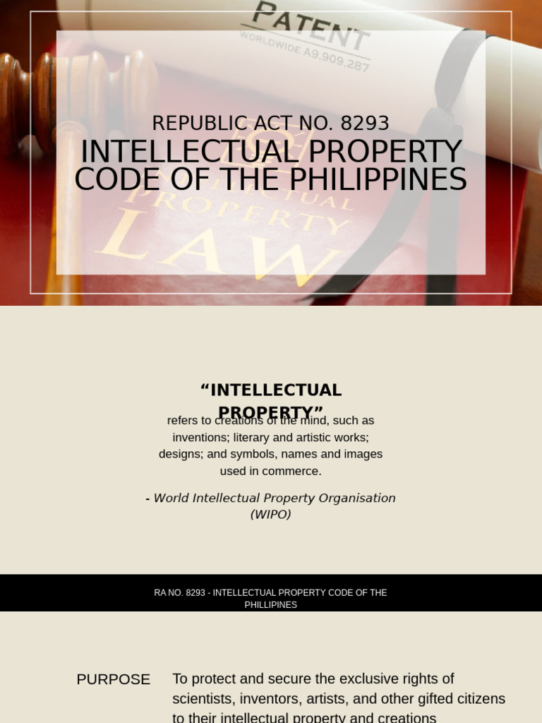 Philippine Intellectual Property Code RA 8293 | PDF | Intellectual ...