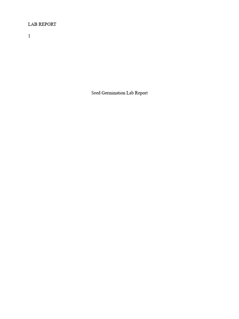 Seed Germination Lab Report | PDF | Germination | Seed