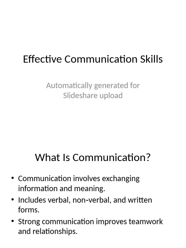 Mastering Effective Communication Skills | PDF