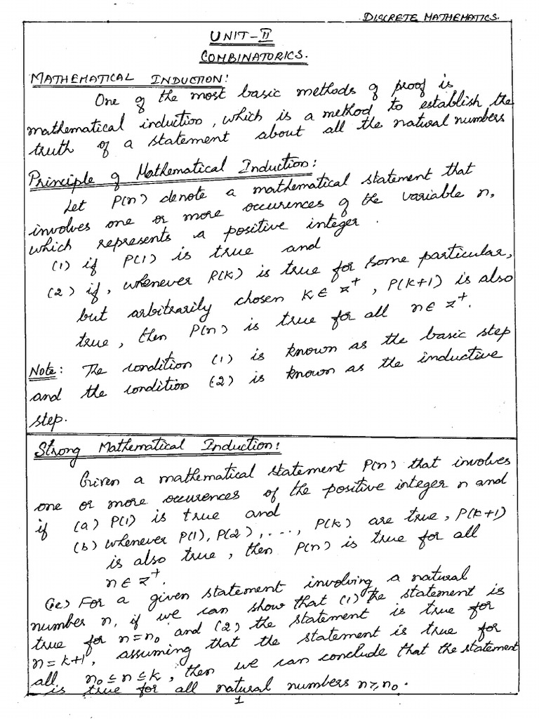 21MA1301 - DM - UNIT - II - Theory and Problem Solutions | PDF