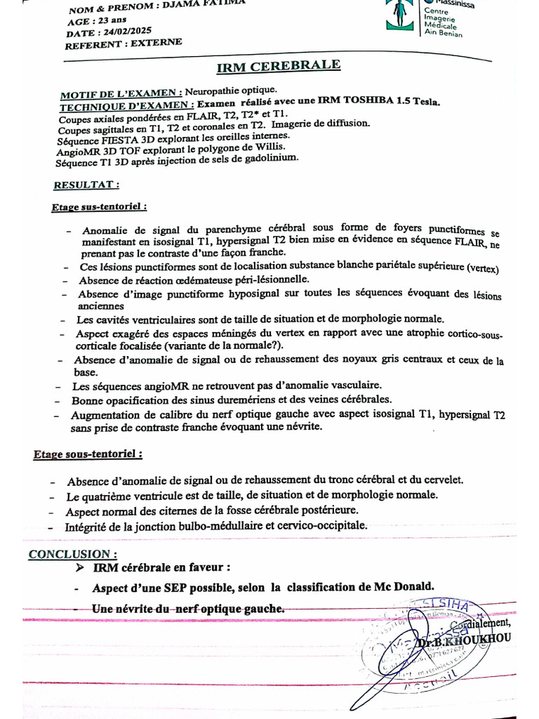 Irm Cerebrale | PDF