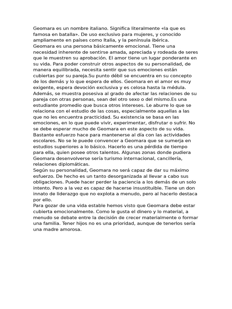 Geomara Es Un Nombre Italiano | PDF