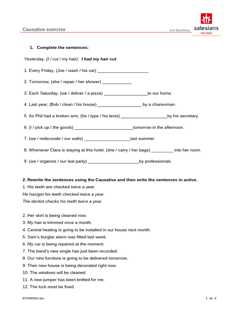 Causative Practice | PDF