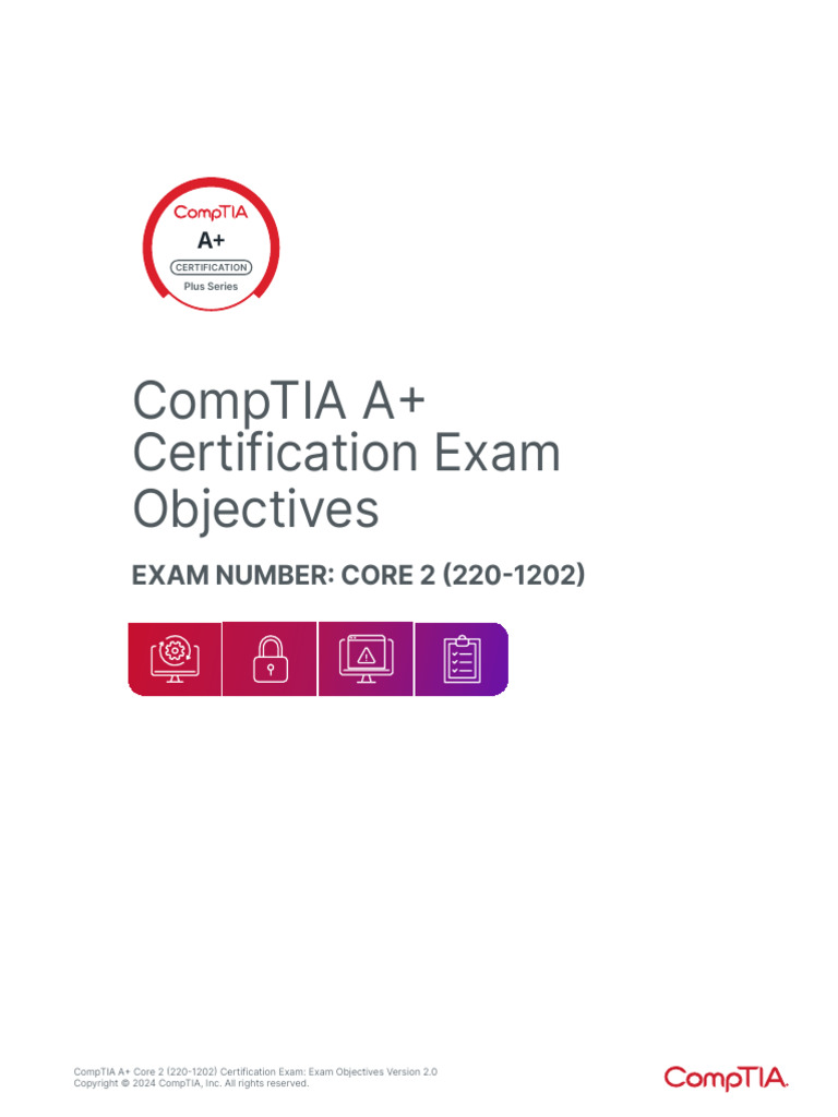 CompTIA A+ Core 2 Exam Objectives 2024 | PDF | File System | Computer ...