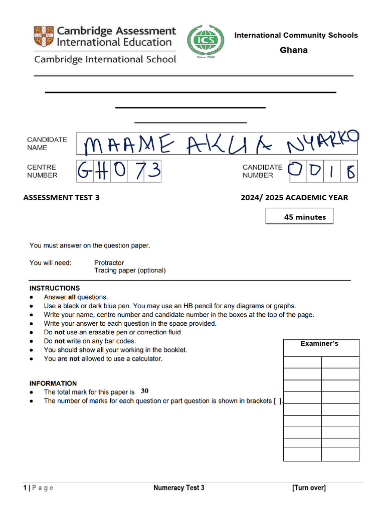 Term 2 - Test 3 - 2025 | PDF