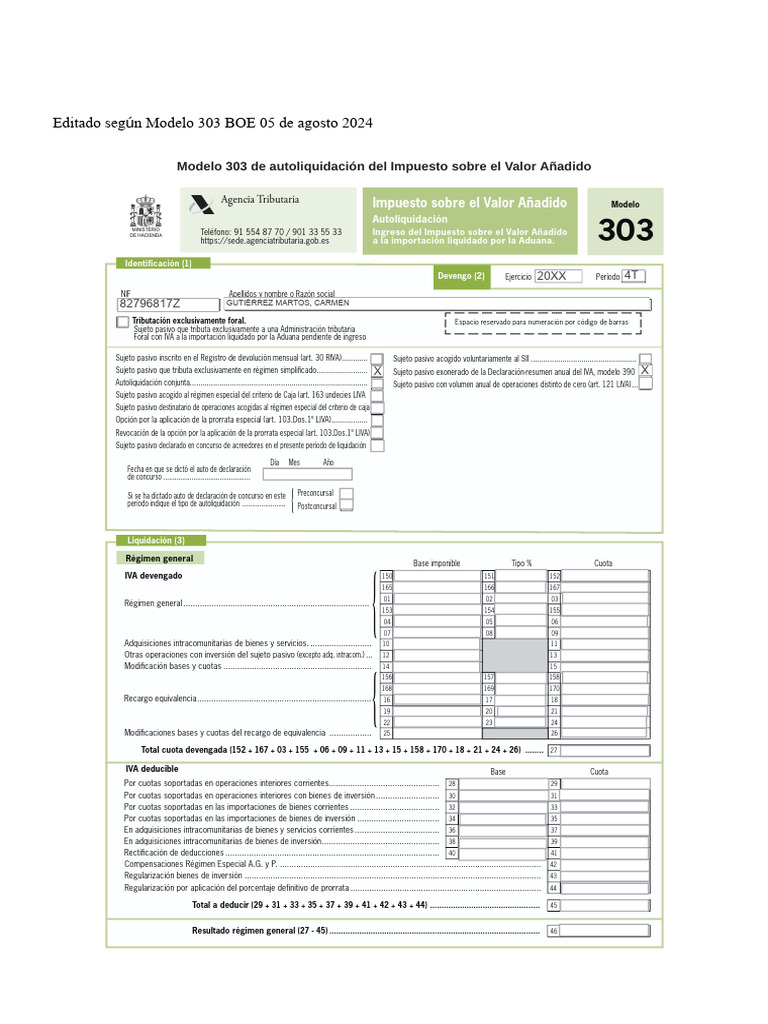 Modelo 303 BOE 05-08-2024 Editable | PDF
