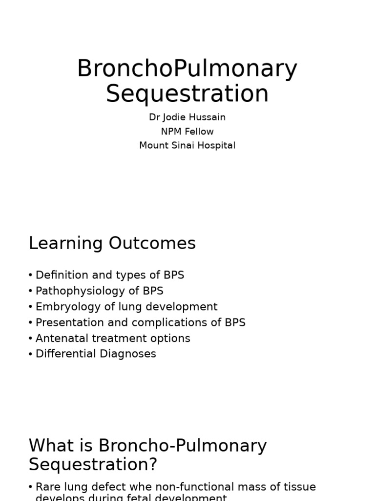 Understanding Broncho-Pulmonary Sequestration | PDF | Medical ...