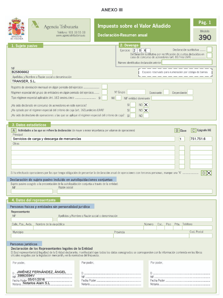 Modelo 390 PDF Editable | PDF