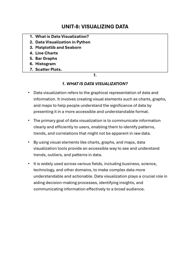 Unit 8 Data Visualization | PDF | Information Science | Information Technology