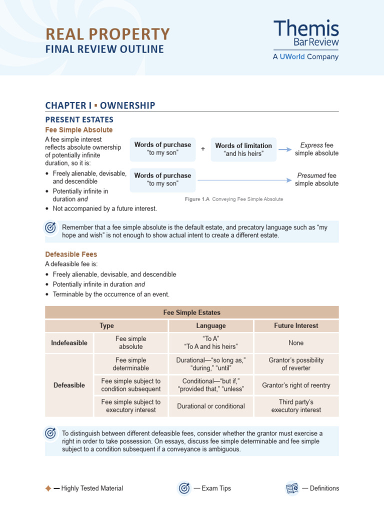 Real Property Ownership and Estates Guide | PDF | Leasehold Estate ...