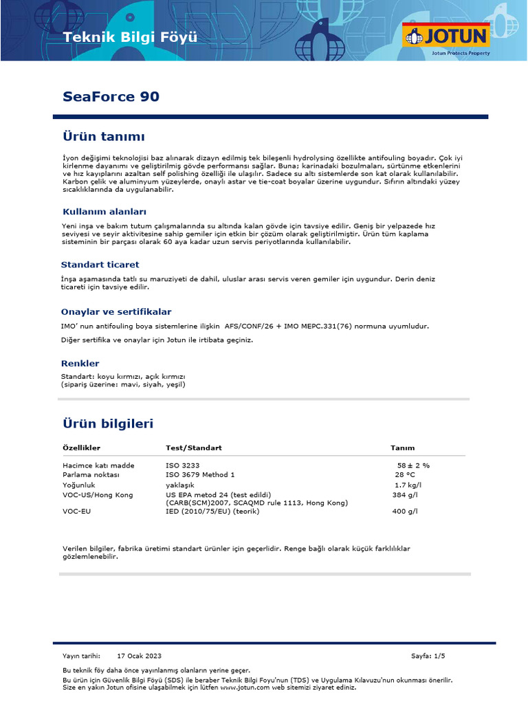 TDS 1540 SeaForce 90 TR-TR TR | PDF