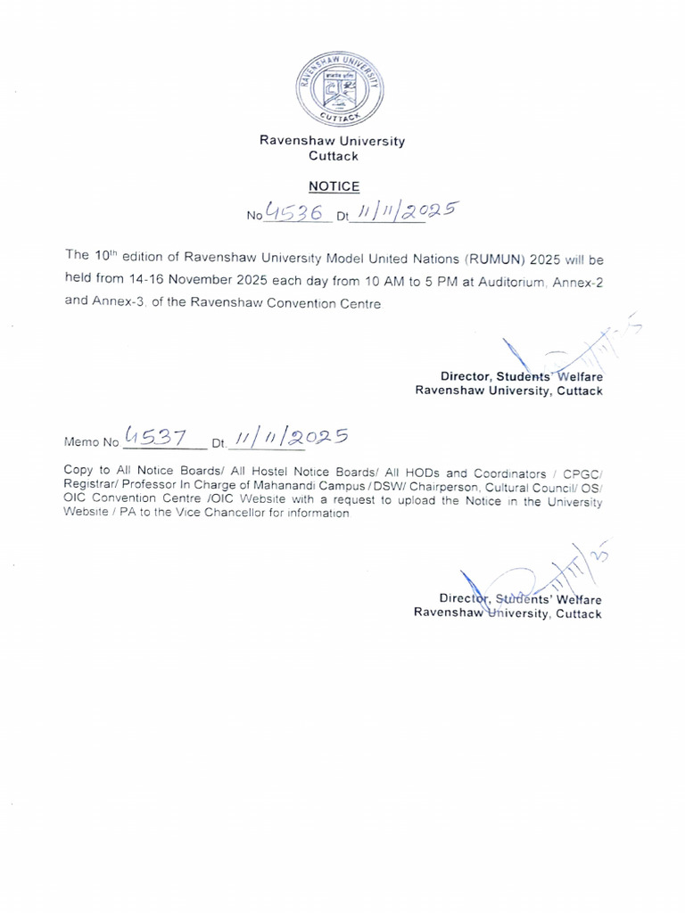 RUMUN 2025 Notice: Event Details | PDF