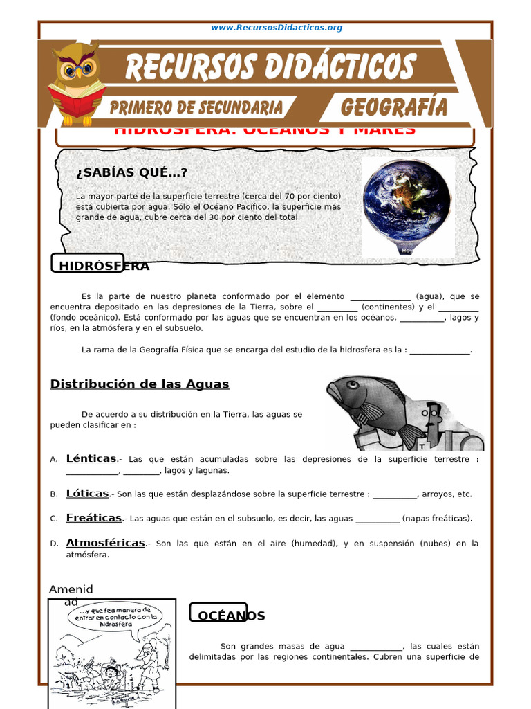 Océanos-y-Mares-para-Primer-Grado-de-Secundaria | PDF | Marea | Océanos