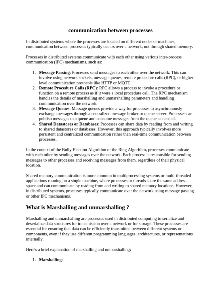 Message Passing Model of Process Communication (Ellection) | PDF ...