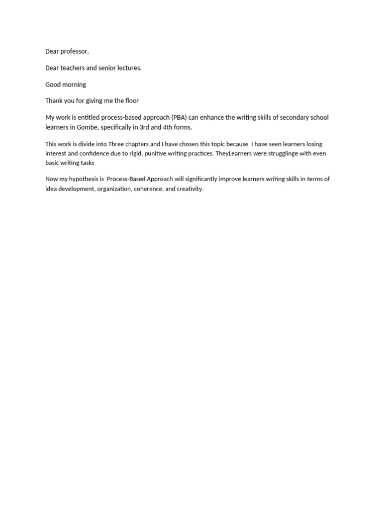 Dear Professor | PDF