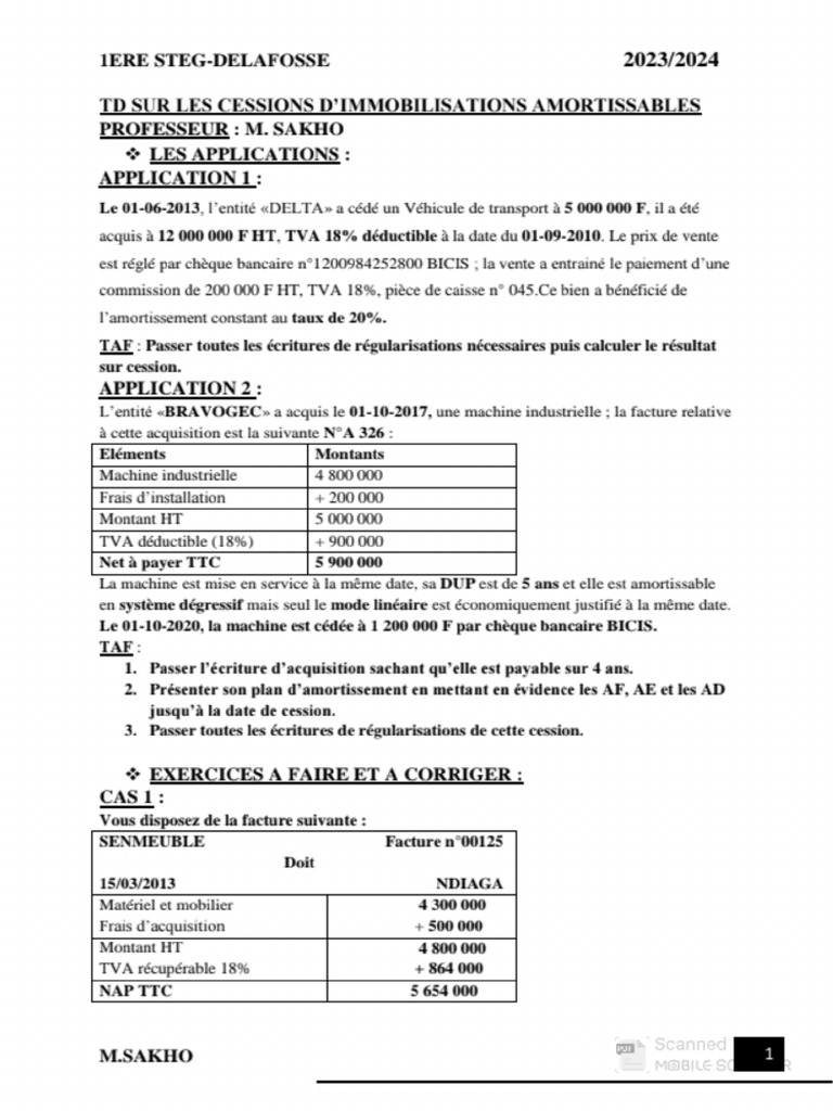 Application Et Exos Sur Les Cessions...PDF | PDF