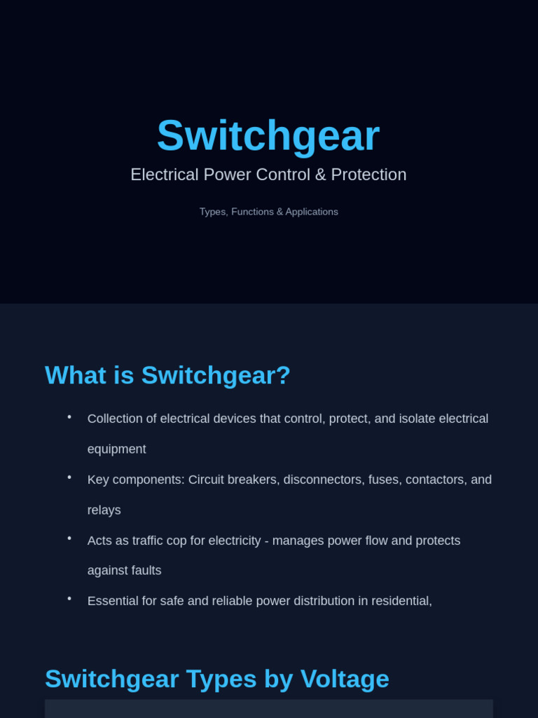 Switchgear: Types & Functions Explained | PDF