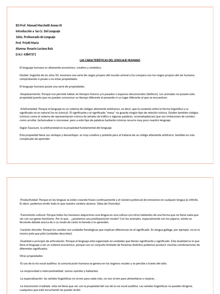 TP 1 y TP 2 - Introducción A La Ciencias Del Lenguaje-Rosario Ruiz | PDF | Lingüística | Pensamiento