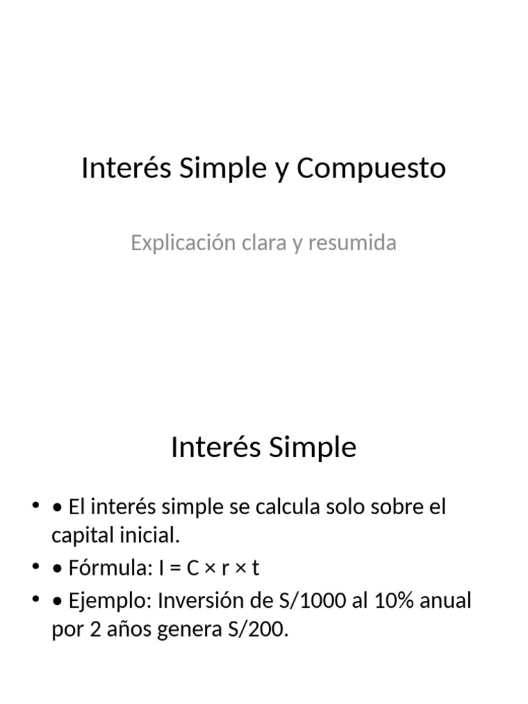 Interés Simple vs Compuesto: Claves y Ejemplos | PDF