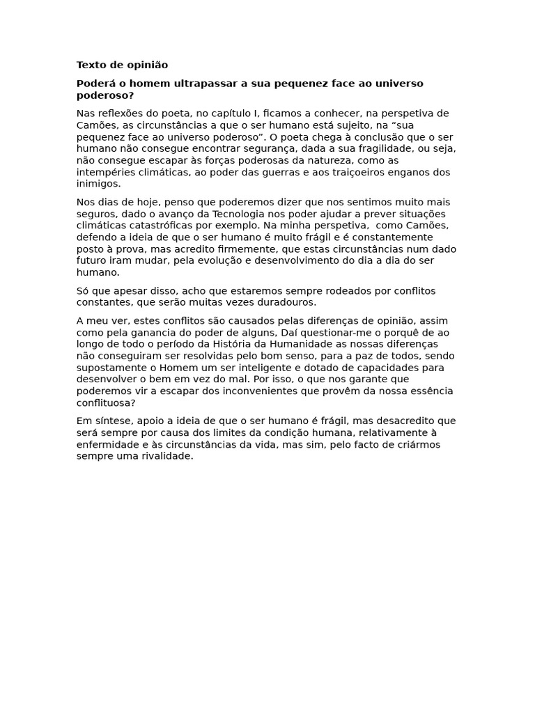 Fragilidade Humana e Conflitos Eternos | PDF