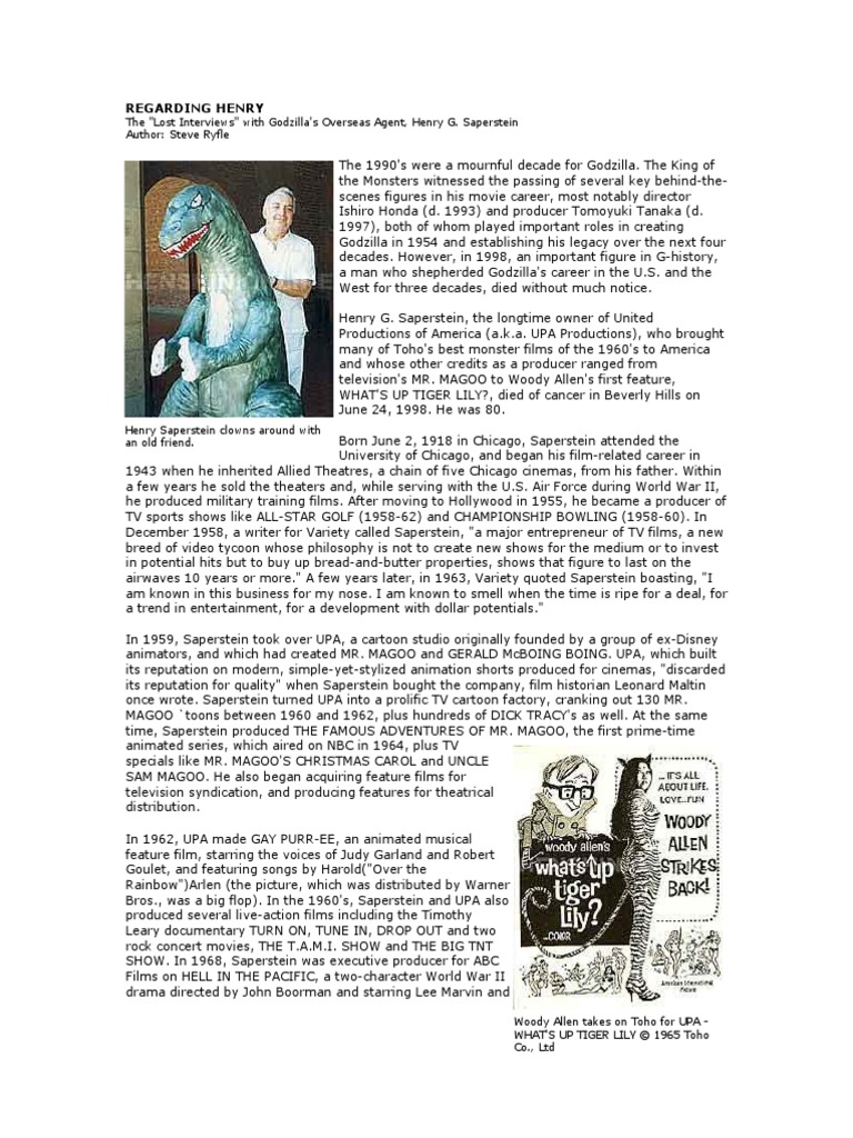 Henry Saperstein Interviews | PDF | Leisure