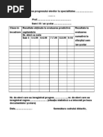 Fisa Progres Scolar Model de Completat | PDF