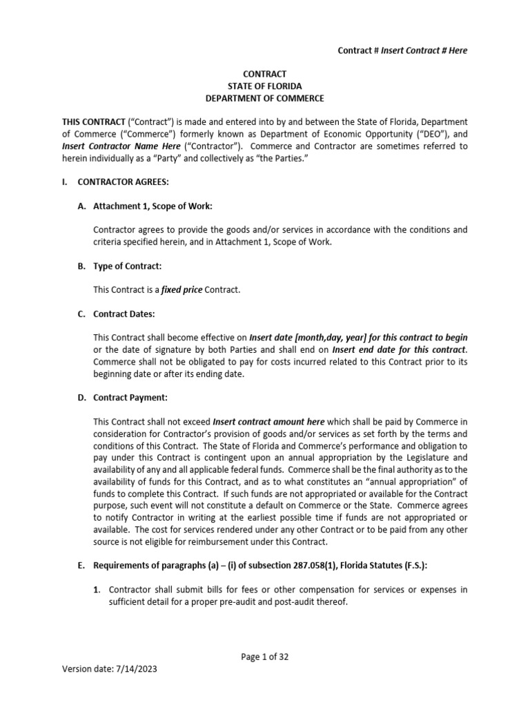 Vendor - Core - Contract Template - FINAL 2024 | PDF | E Verify ...