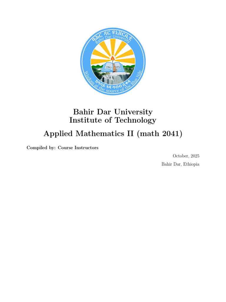 Applied Mathematics II | PDF | Limit (Mathematics) | Power Series
