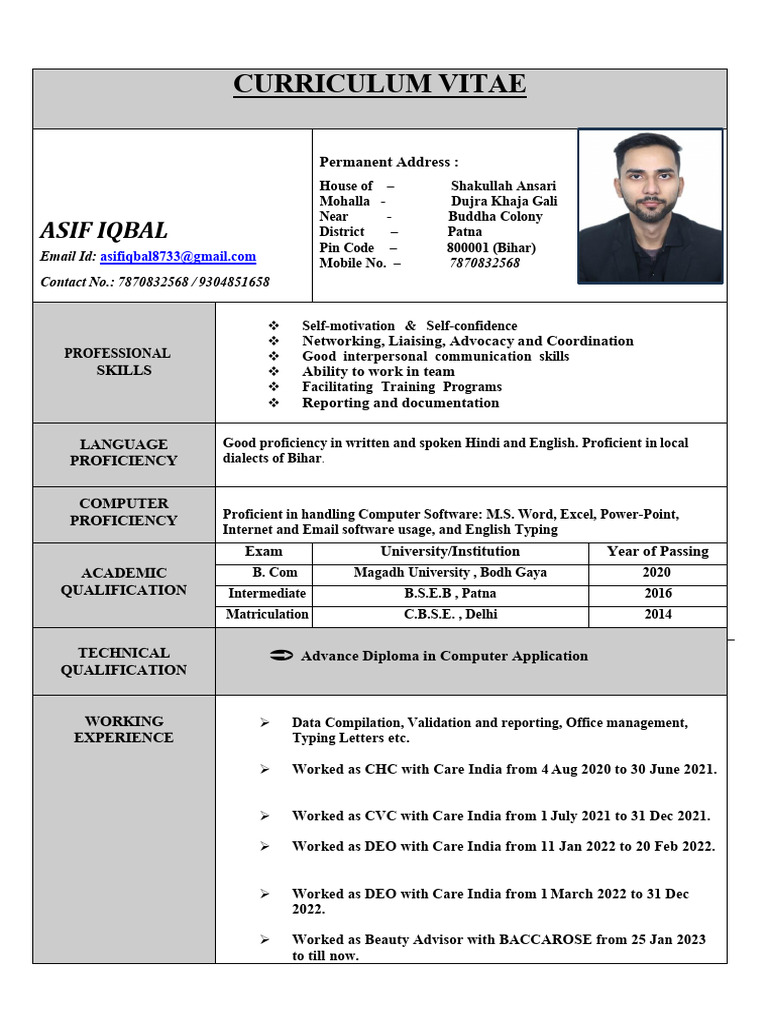 Asif Iqbal Resume | PDF | Communication | Human Communication